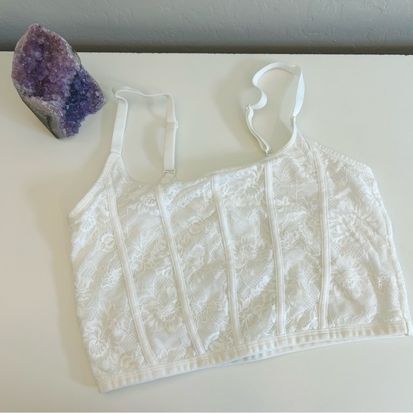 Colsie | Intimates & Sleepwear | Colsie White Lace Corset Crop Top ...